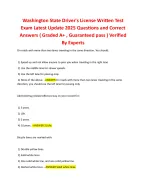 Washington State Driver's License Written Test Exam Latest Update 2025 ...
