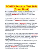 ACAMS Practice Test 2024 (Exam Book) Exam Questions and Answers - DocMerit
