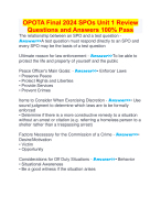 OPOTA Final 2024 SPOs Unit 9 Review Questions and Answers 100% Pass ...