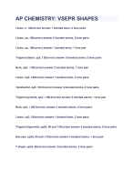 AP CHEMISTRY: VSEPR SHAPES 2024 Exam Review Questions and Answers 100% ...