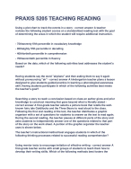 PRAXIS 5205 TEACHING READING 2024 Exam Review Questions and Answers 100 ...