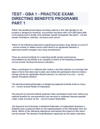 TEST - GBA 1 - PRACTICE EXAM: DIRECTING BENEFITS PROGRAMS PART 1 - DocMerit