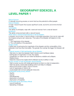 GEOGRAPHY EDEXCEL A LEVEL PAPER 1 questions and answers complete ...