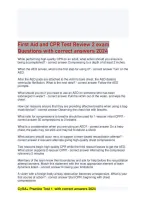 First Aid and CPR Test Review 2 exam Questions with correct answers ...