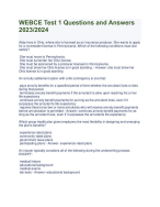 WEBCE Test 1 Questions and Answers 2023/2024 - DocMerit
