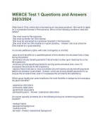 WEBCE Test 1 Questions and Answers 2023/2024 - DocMerit