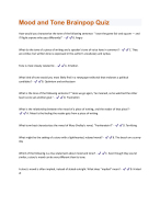 Mood and Tone Brainpop Quiz Questions with correct Answers - DocMerit