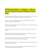 IFSTA Essentials 7, Chapter 1, Intro to the Fire Service and ...