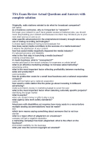 TSA Exam Review Questions with Correct Answers 2024 Latest Update 100% ...