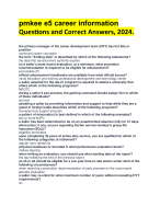 pmkee e5 career information Questions and Correct Answers, 2024. - DocMerit