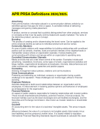APR PRSA Definitions 2024/2025. - DocMerit