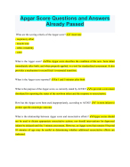 Apgar Score Questions and Answers Already Passed. - DocMerit