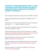 PROPHECY CORE MANDATORY PART 1,2 AND 3 NURSING RELIAS 2024 NEWEST ...