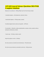 ASVAB General Science Questions 2024 With Complete Solutions - DocMerit