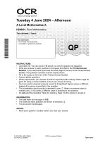OCR 2024 A LEVEL MATHEMATICS A H240/PAPER 1,2&3 PURE MATHEMATICS WITH ...