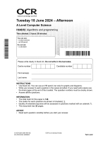 OCR 2024 A Level Computer Science H446/02 Algorithms and programming ...