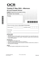 OCR 2024 AS Level Computer Science H046/02 Algorithms and problem ...
