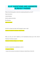 ALAT Questions with Answers Study Guide - DocMerit