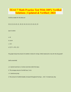 TEAS 7 Math Practice Test With 100% Verified Solutions | Updated ...