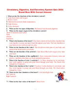 Circulatory, Digestive, And Excretory System Quiz 2024 Brand New With ...