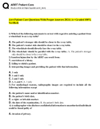 Arrt Patient Care Questions With Proper Answers 2024 ( A+ Graded 100% ...