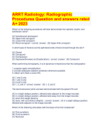 BUNDLE OF ARRT Radiology Questions with complete solution - DocMerit