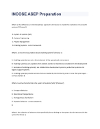 INCOSE ASEP Preparation Questions with complete solution - DocMerit