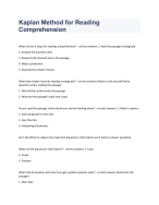 Kaplan Method for Reading Comprehension Questions with complete ...