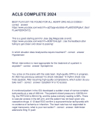 ACLS COMPLETE 2024 Question and answers rated A+ updated - DocMerit
