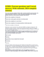 GERD- Pearson questions and Correct answers, With rationale - DocMerit