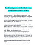 Google Workspace Admin Certification Exam Questions With Complete ...