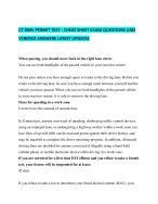 CT DMV PERMIT TEST - CHEAT SHEET EXAM QUESTIONS AND VERIFIED ANSWERS ...