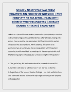 NR 667 / NR667 CEA FINAL EXAM (CHAMBERLAIN COLLEGE OF NURSING) | 2025COMPLETE NR 667 ACTUAL EXAM ...