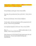 ONS/ONCC CHEMOTHERAPY IMMUNOTHERAPY CERTIFICATE EXAM 2024/2025 - DocMerit