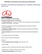 ONS/ONCC CHEMOTHERAPY IMMUNOTHERAPY CERTIFICATE EXAM 2024/2025 - DocMerit