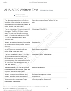 AHA ACLS Review Questions (With Complete Solutions) - DocMerit
