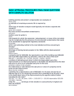 BASIC APPRAISAL PROCEDURES FINAL EXAM QUESTIONS WITH COMPLETE SOLUTION - DocMerit