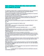 BASIC APPRAISAL PROCEDURES FINAL EXAM QUESTIONS WITH COMPLETE SOLUTION - DocMerit