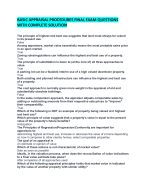 BASIC APPRAISAL PROCEDURES FINAL EXAM QUESTIONS WITH COMPLETE SOLUTION - DocMerit