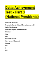 Delta Achievement Test - Part 3 (National Presidents - DocMerit