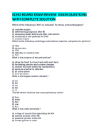 ECHO BOARD REVIEW TEST SOLVED AND VERIFIED - DocMerit