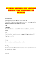 WGU D664 LEARNERS AND LEARNING SCIENCE OA EXAM 2025/2026 WITH COMPLETE ...