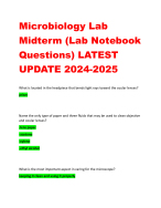 Microbiology Lab Midterm (Lab Notebook Questions) LATEST UPDATE 2024 ...