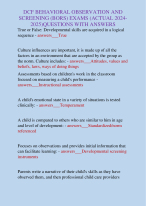 DCF BEHAVIORAL OBSERVATION AND SCREENING (BORS) EXAMS (ACTUAL 2024 ...