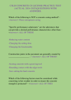 CSLB CONCRETE C8 LICENSE PRACTICE TEST (ACTUAL 2024-2025)QUESTIONS WITH ...