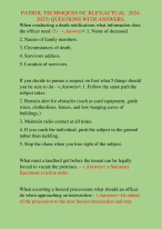 PATROL TECHNIQUES NC BLET(ACTUAL 2024- 2025) QUESTIONS WITH ANSWERS ...