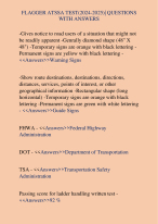 FLAGGER ATSSA TEST(2024-2025)| QUESTIONS WITH ANSWERS - DocMerit