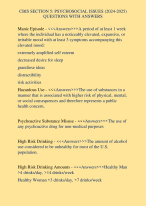 CBIS SECTION 5: PSYCHOSOCIAL ISSUES (2024-2025) QUESTIONS WITH ANSWERS - DocMerit