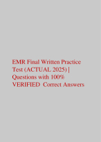EMR Final Written Practice Test (ACTUAL 2025) | Questions with 100% ...