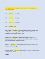 AUTODESK INVENTOR CERTIFICATION TEST QUESTIONS AND ANSWERS - DocMerit